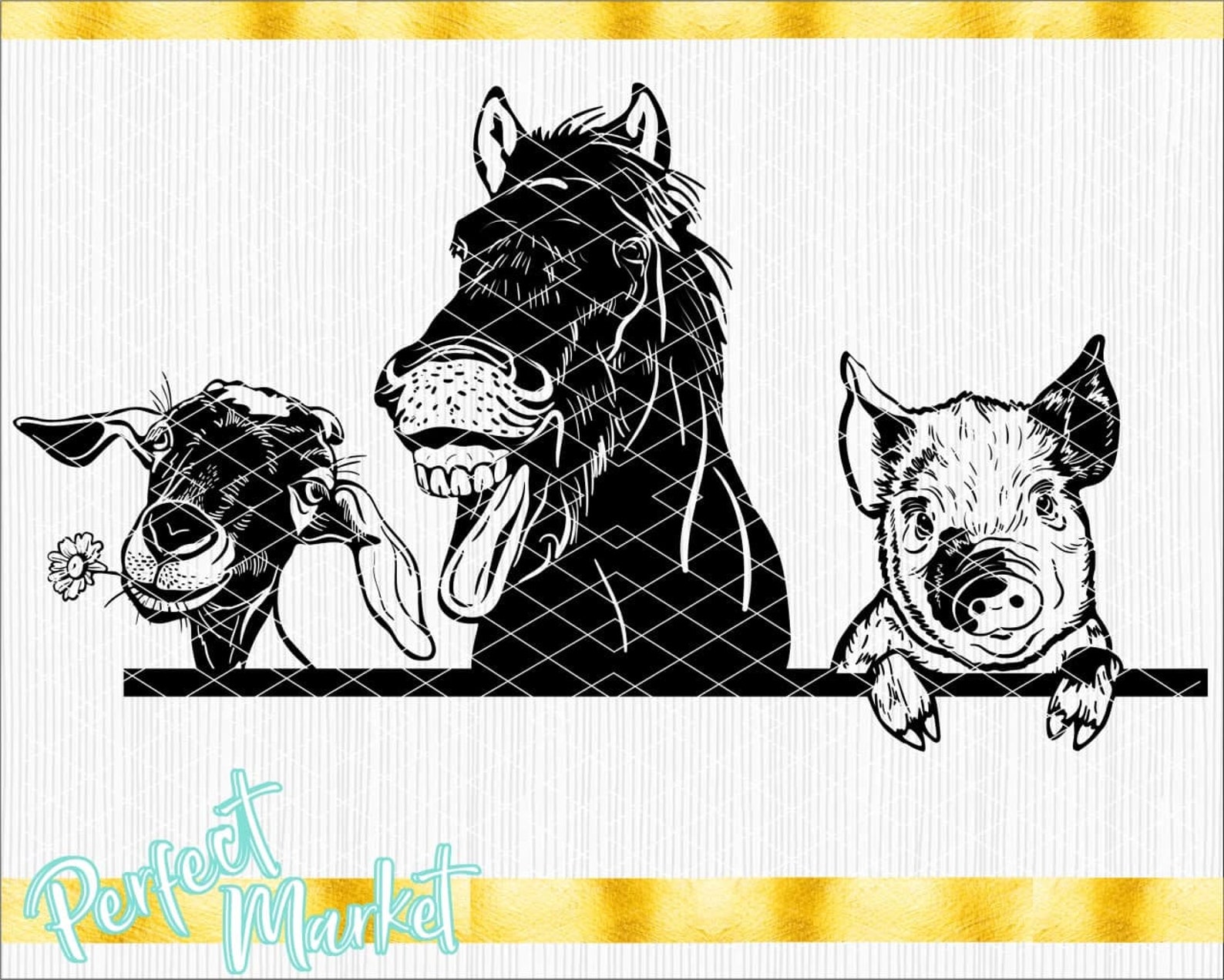 Farm Animals Clipart,farm Life Dxf,pig Svg,duck Svg,farm Animals Svg ...