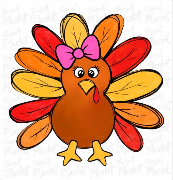 Turkey Png Girl Turkey Png Thanksgiving Png Kids Cut Files | Etsy