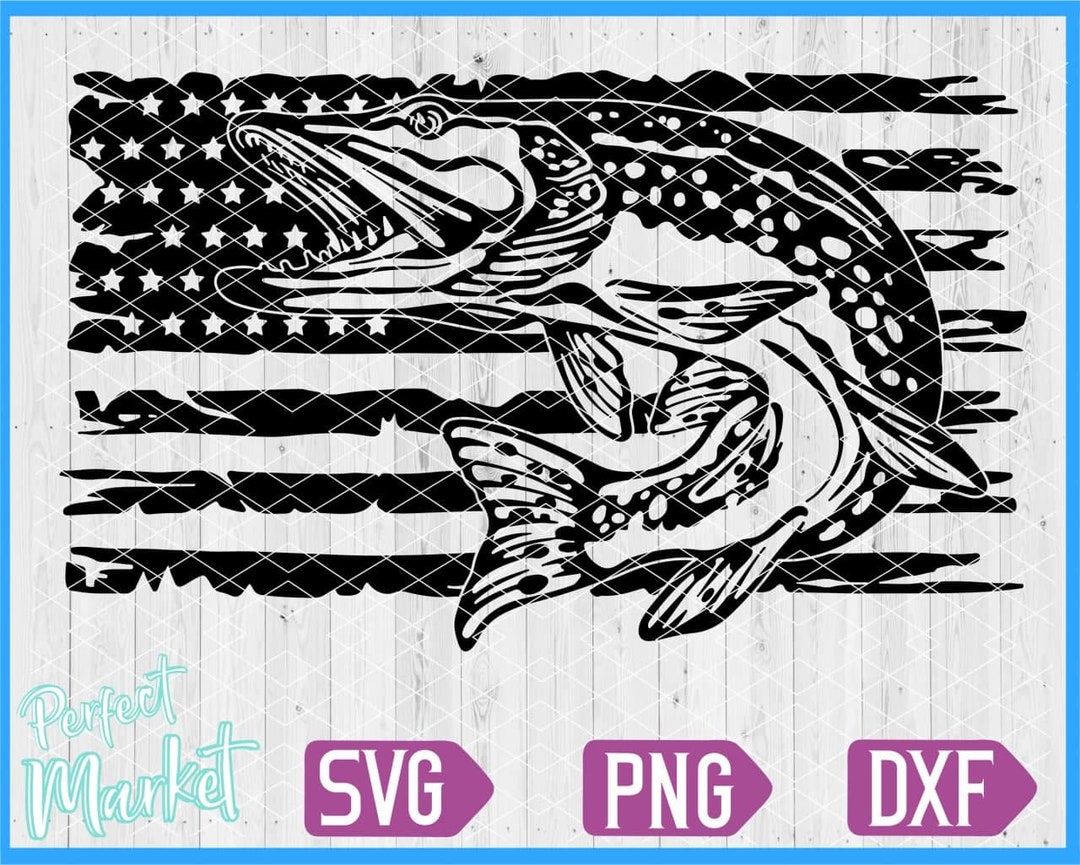 Pike Usa Svg,pike Clipart,pike Dxf,pike Shirt,pike Fish Svg,pike Fish ...