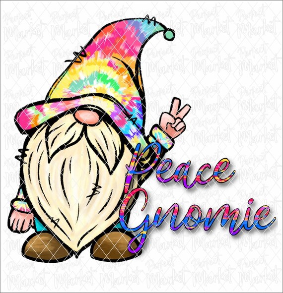 Peace Gnome Digital Design Pngprintgnome Pnggnome | Etsy