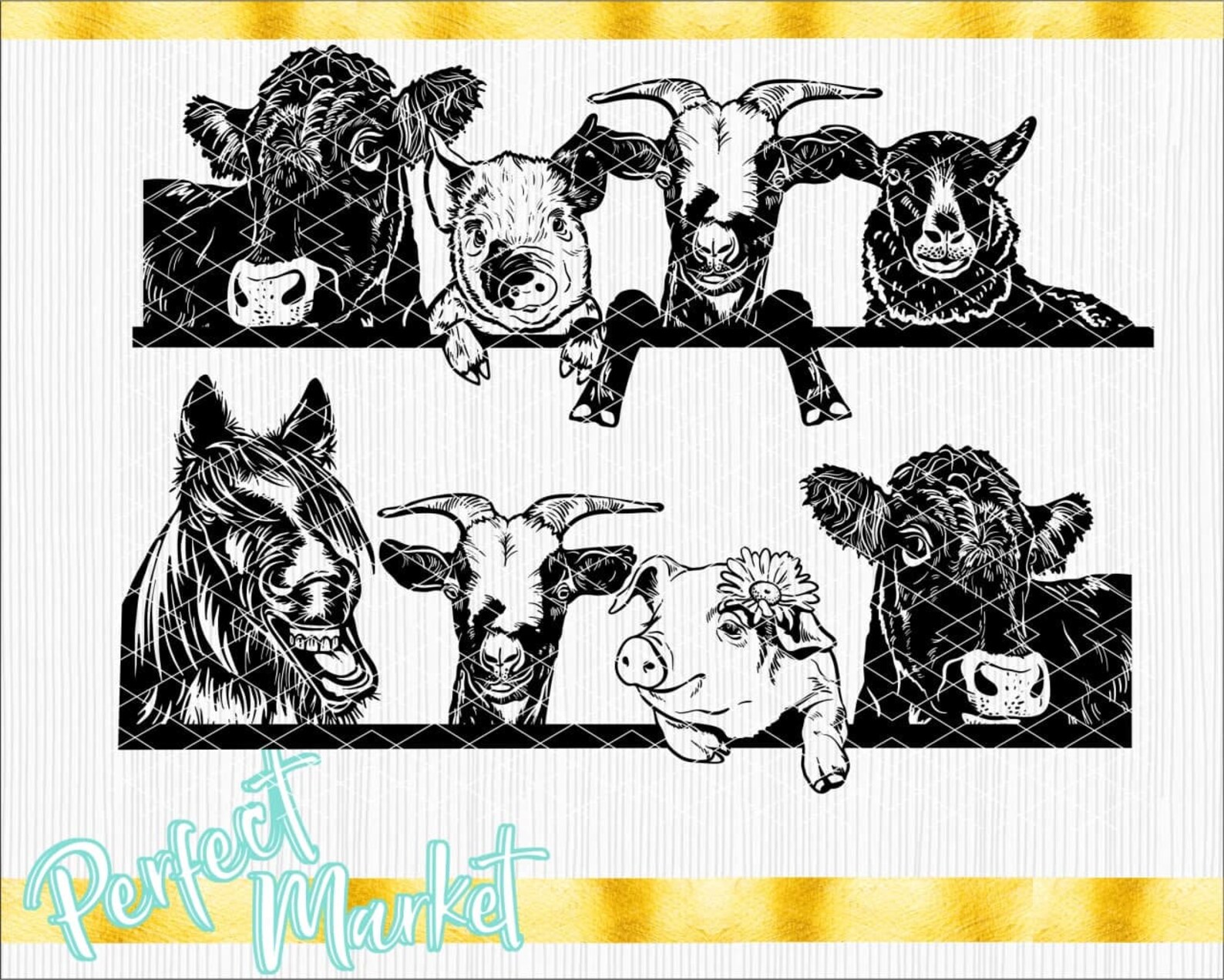 Farm Animals Clipartfarm Life Dxfpig Svgduck Svgfarm - Etsy