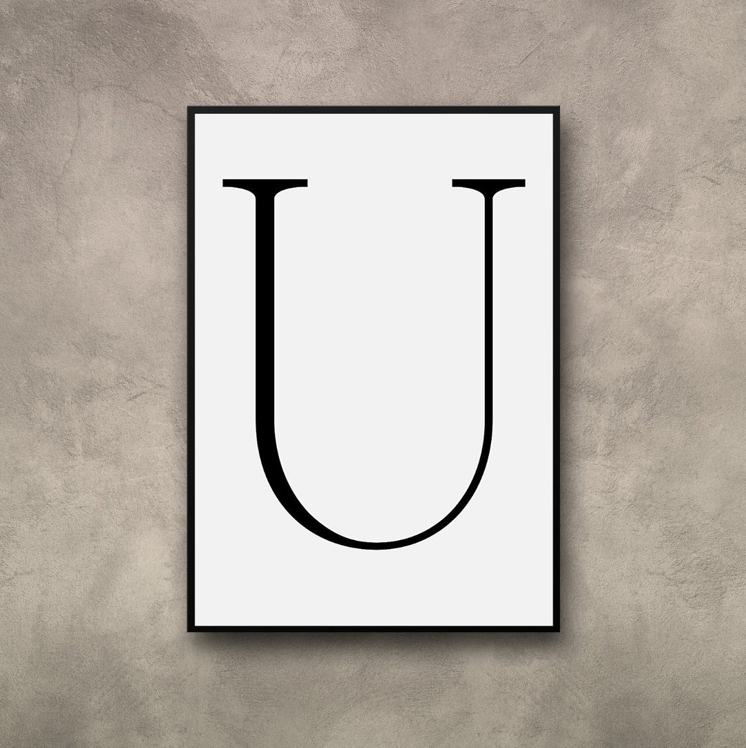 U Print, Letter U Print, Alphabet Print, Letter Print, Simple Letter U ...