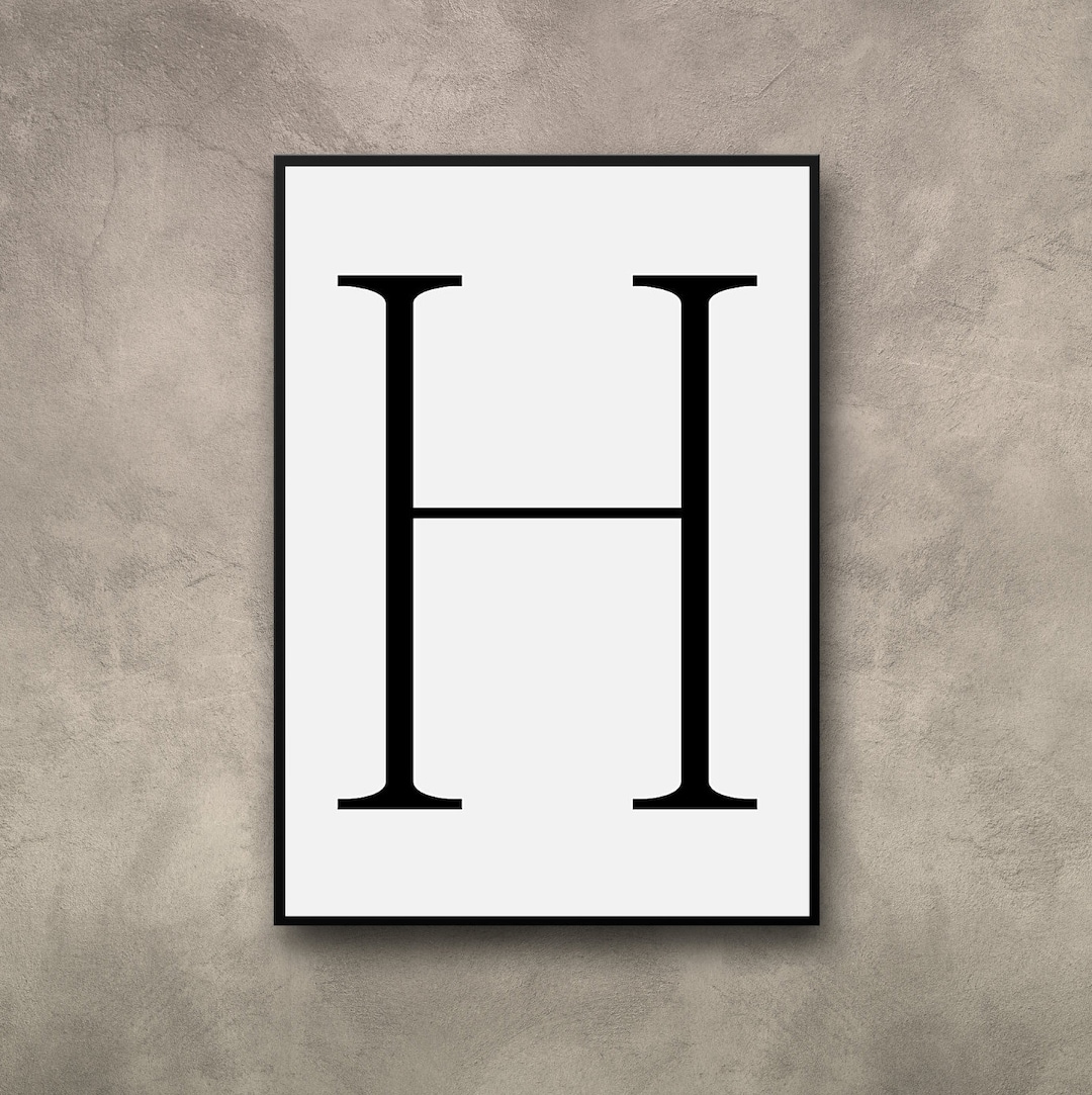 H Print, Letter H Print, Alphabet Print, Letter Print, Simple Letter H ...