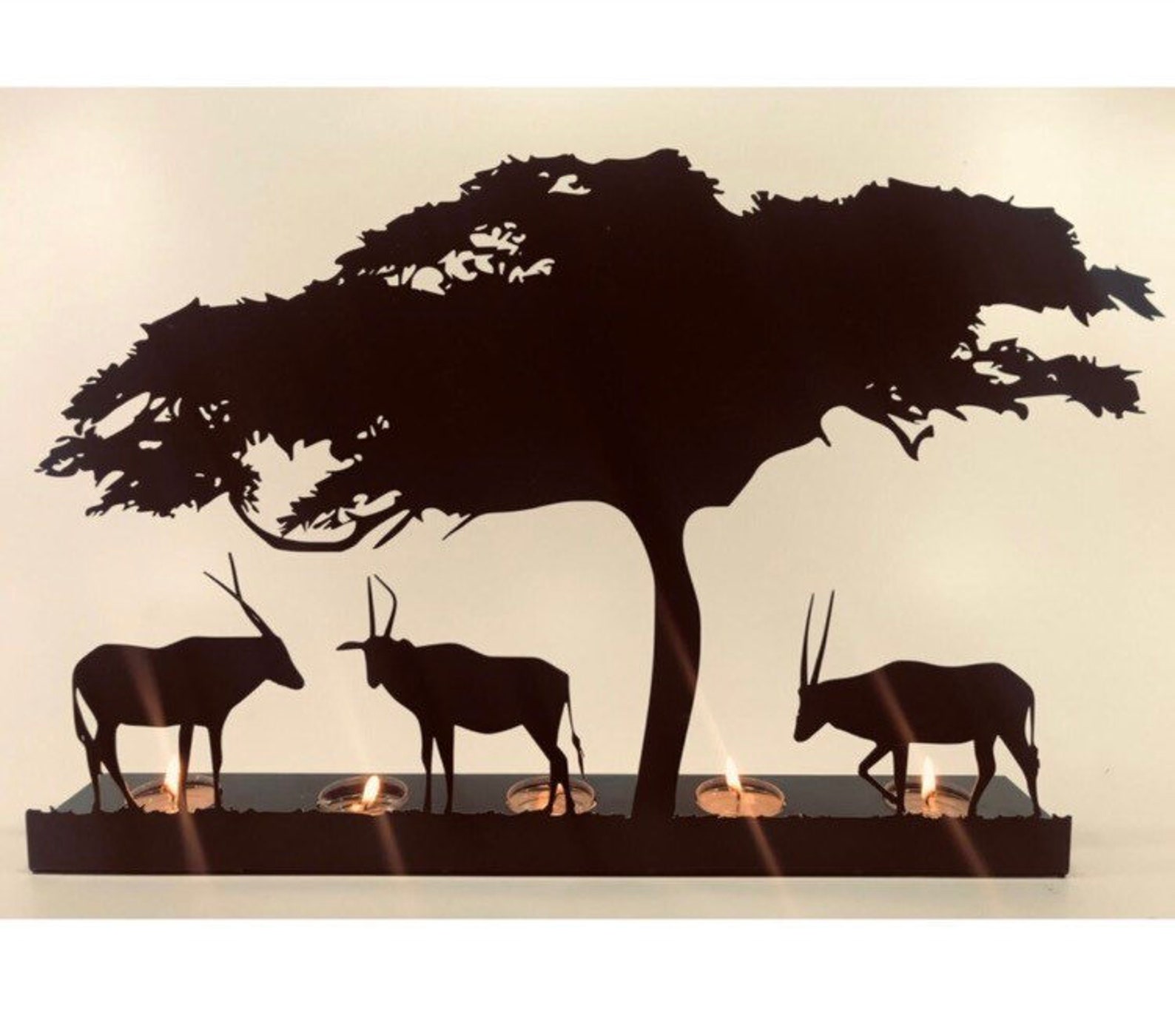 Decorative 3 Antelope Figure Metal Candle Holder - Etsy