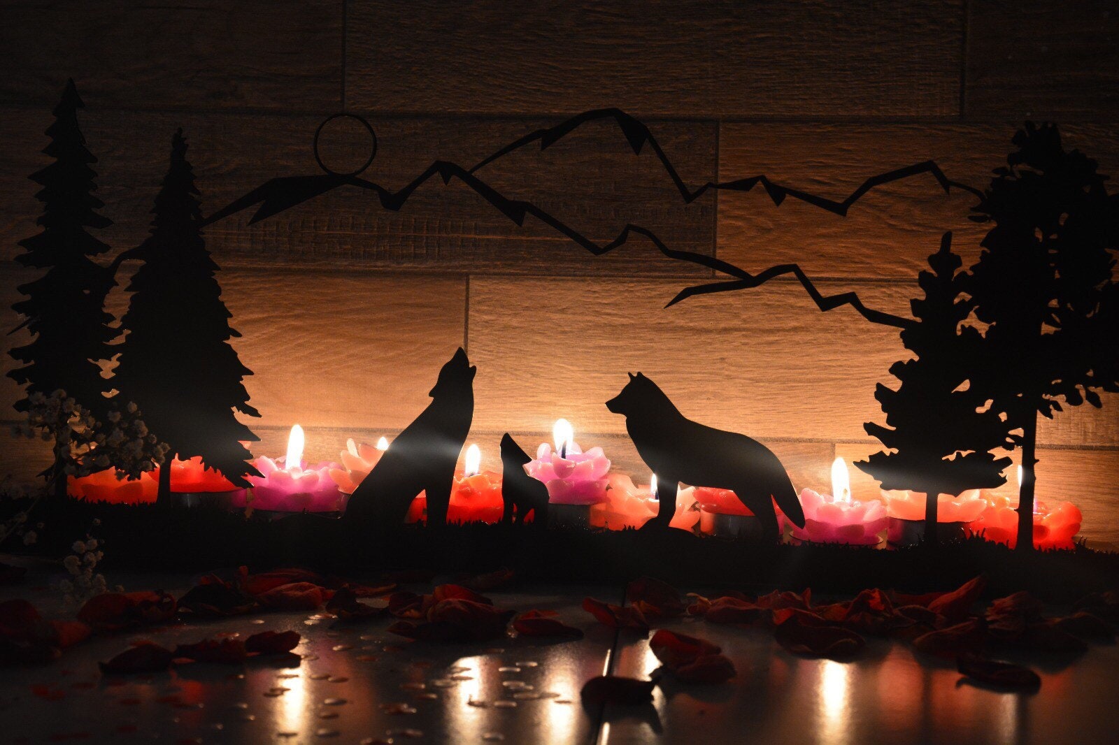 Decorative With Five Candles Wolf Family Metal Candle Holder - Etsy