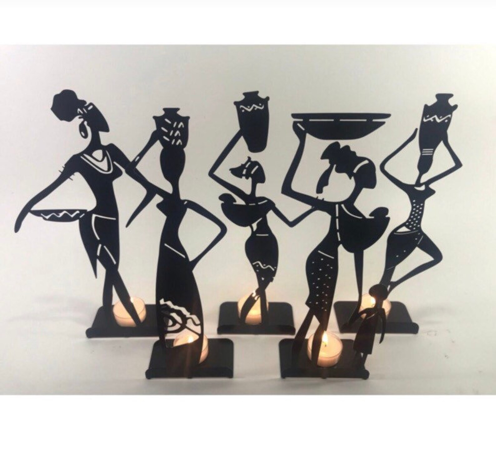Decorative 5-piece African Female Figures Candle Holders - Etsy