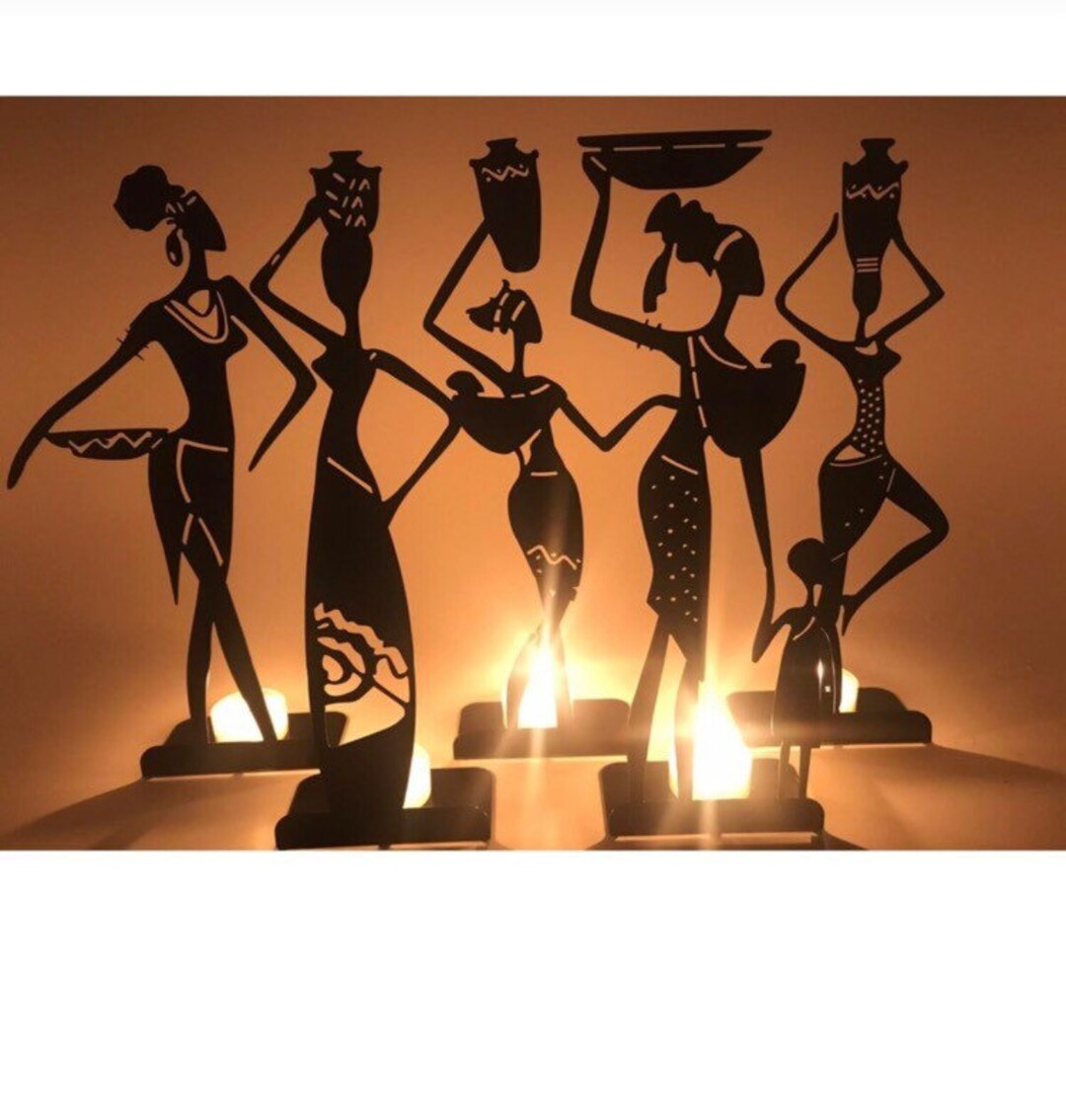 Decorative 5-piece African Female Figures Candle Holders - Etsy