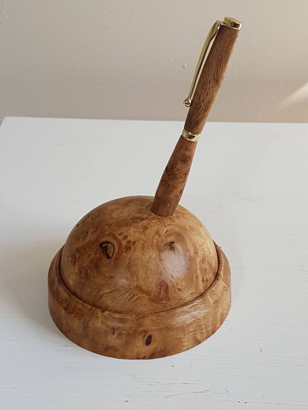 Hand Turned Wood Pen and Pen Rest - Etsy