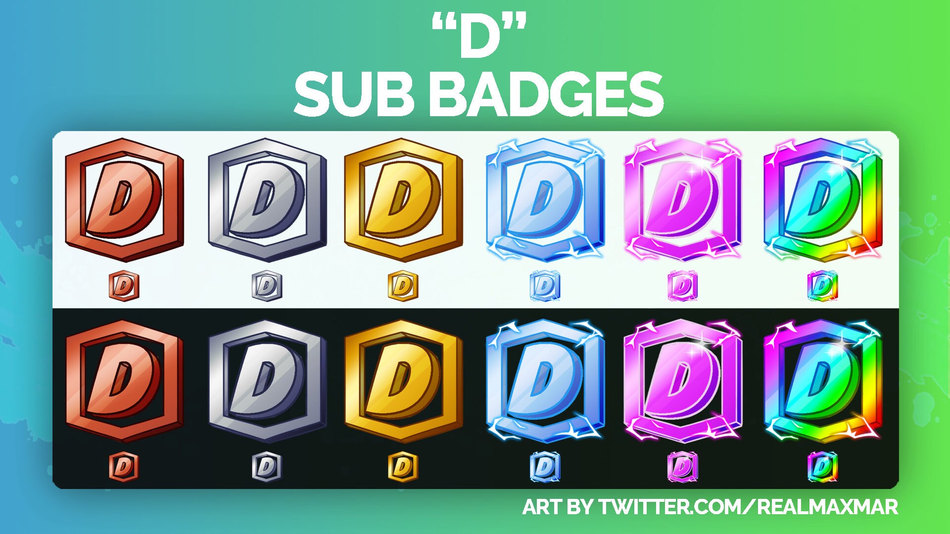 Letter D Sub Badges for Twitch/Youtube | Etsy