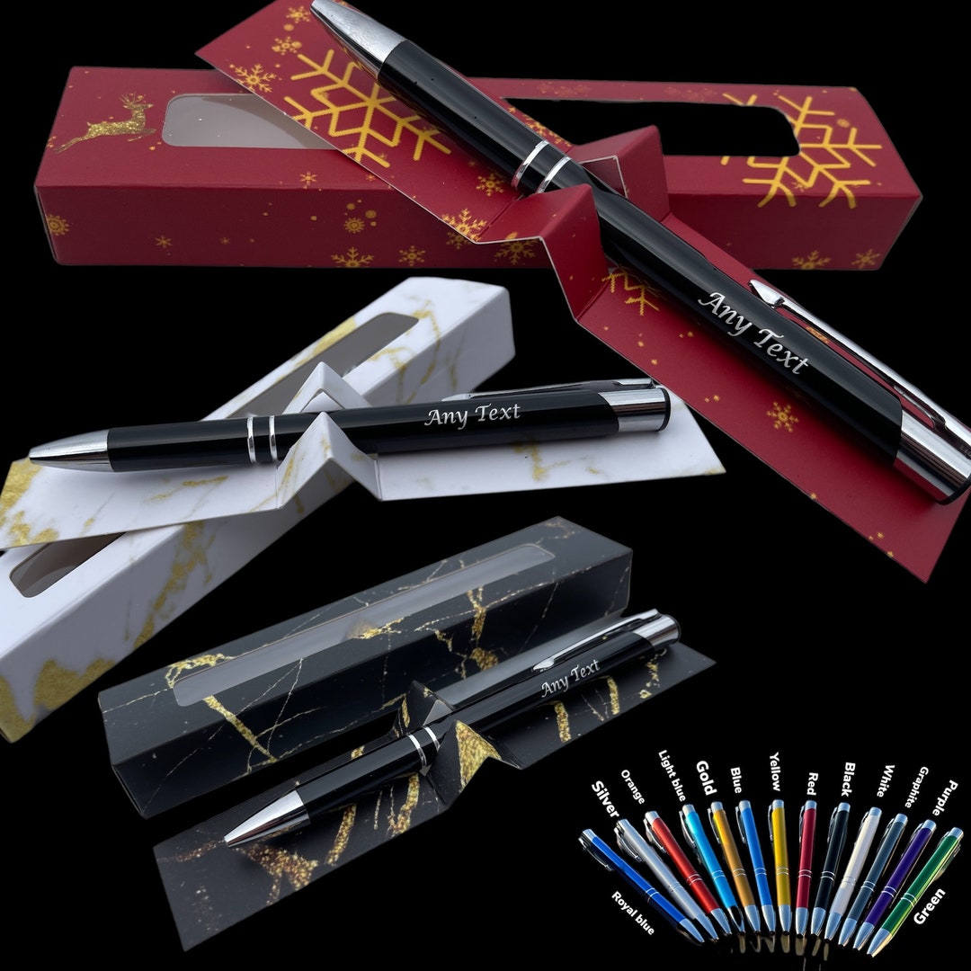 Personalized Pen: Laser Engraved Stainless Steel, Marble Gift Box - Etsy