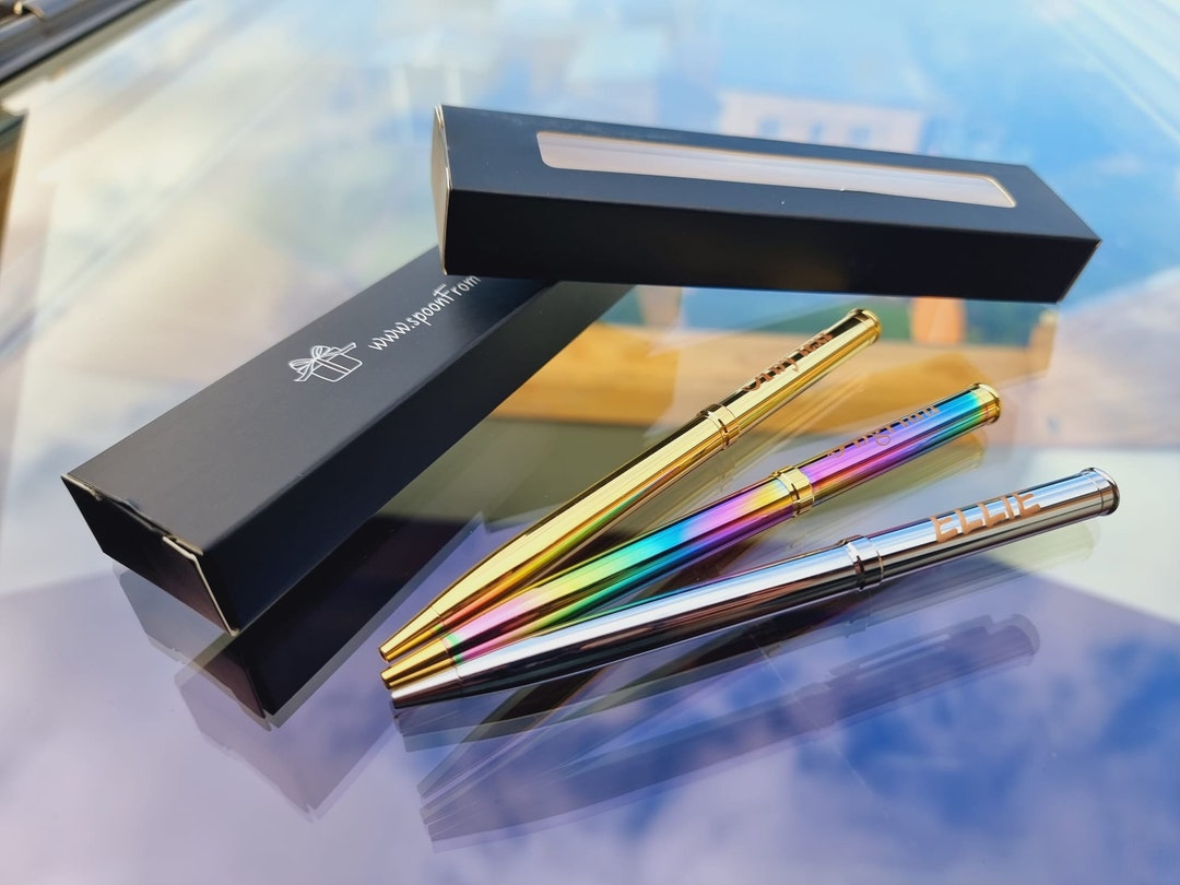 Custom Engraved Ballpoint Pen, Unique Rainbow Color, Cute Pen ...