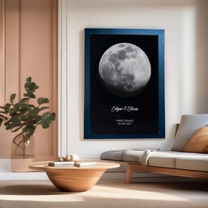 Custom Moon Phase Poster Personalised Moon Map Print Lunar Phase Gift ...