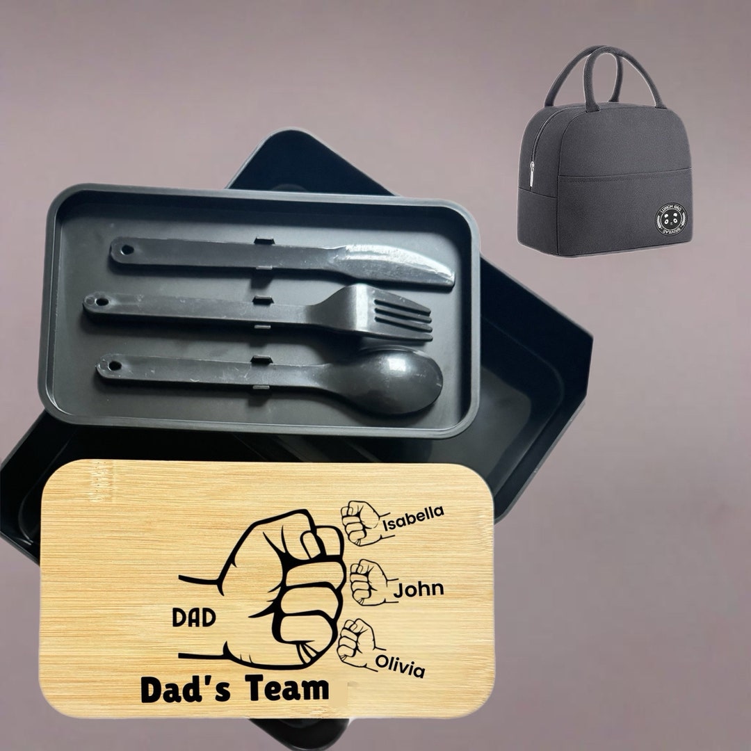 Personalised Dad’s Team Lunch Box and Matching Lunch Bag - Customisable ...