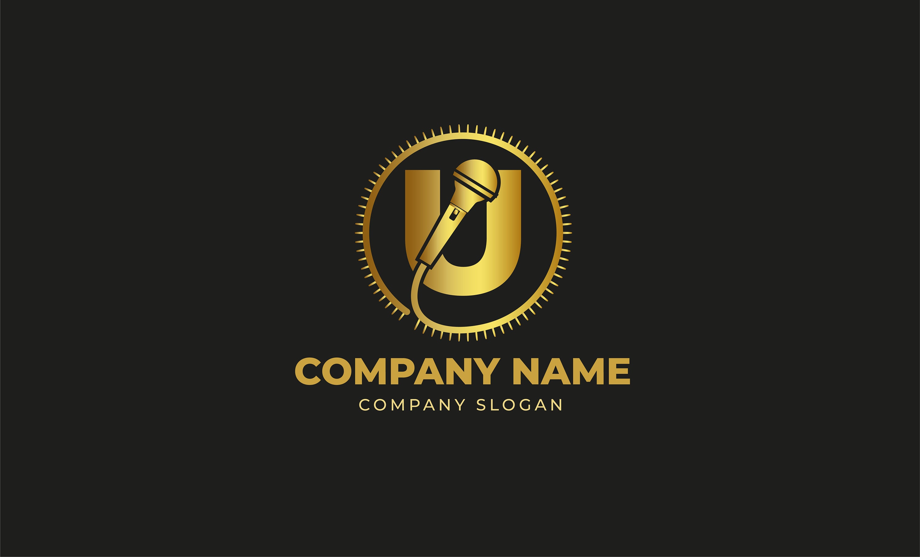 Gold Letter U Micro Vector Logo. Instant Download. Complete Vectors ...