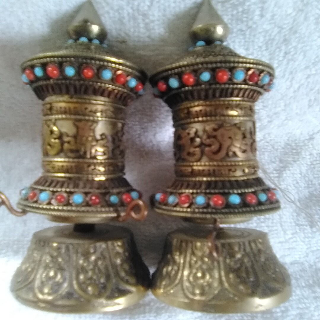 Rare Judaica Scroll Containers With Coral and Turquoise Stone Inlay - Etsy