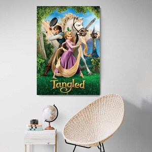 Tangled Movie Poster, HD Wall Art Canvas Painting for Home Decor - Etsy