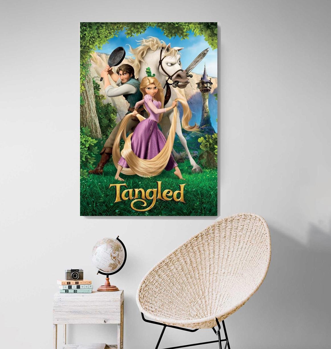 Tangled Movie Poster, HD Wall Art Canvas Painting for Home Decor - Etsy