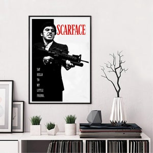 Scarface Say Hello to My Little Friend Poster, HD Wall Art Canvas ...