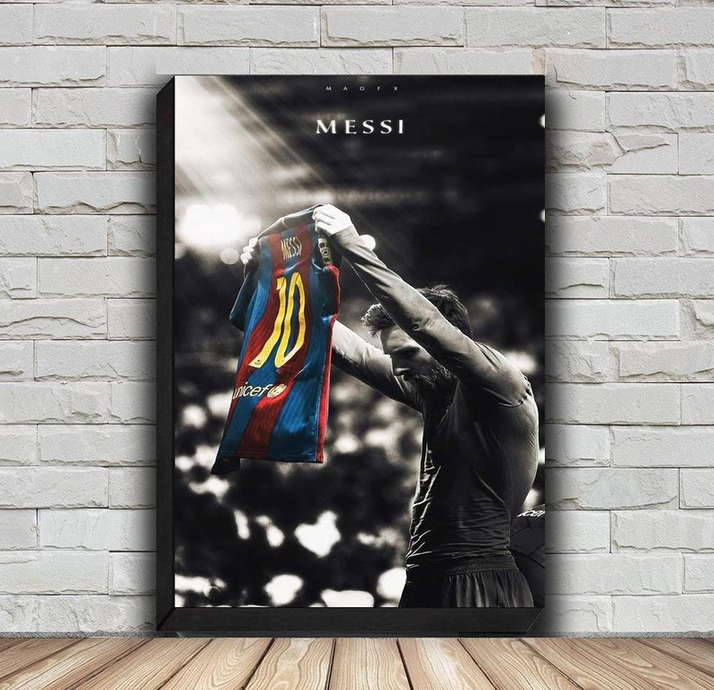 Lionel Messi Football Poster,sports Poster, HD Wall Art Canvas Painting ...