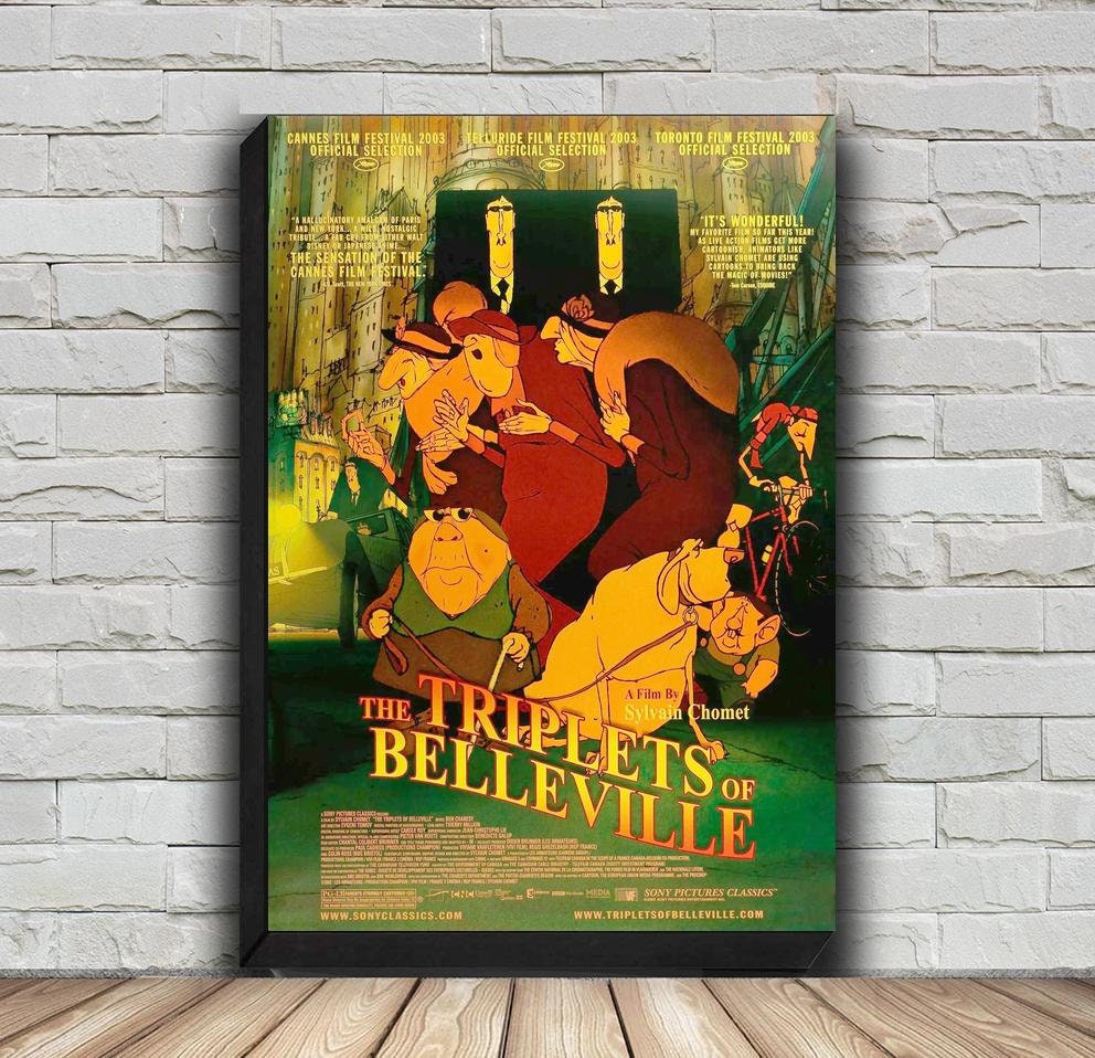 Les Triplets of Belleville Movie Poster, HD Wall Art Canvas Painting ...