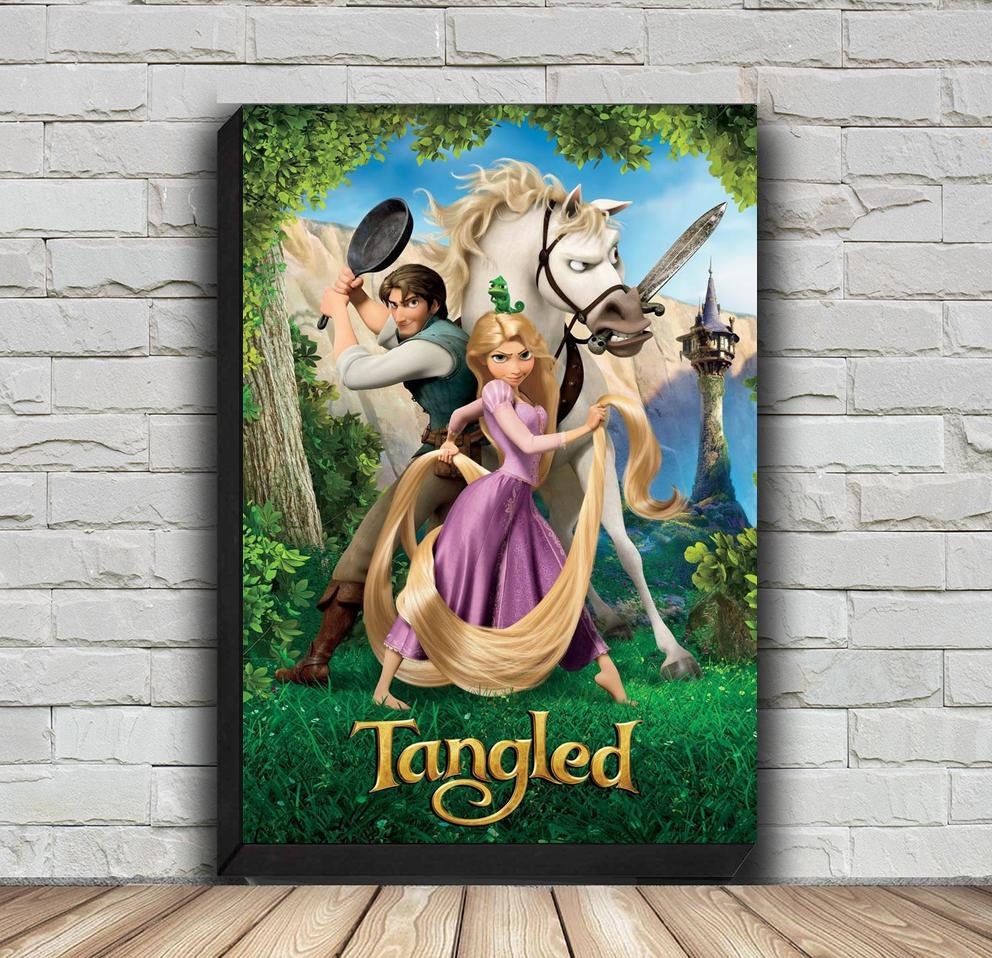 Tangled Movie Poster, HD Wall Art Canvas Painting for Home Decor - Etsy