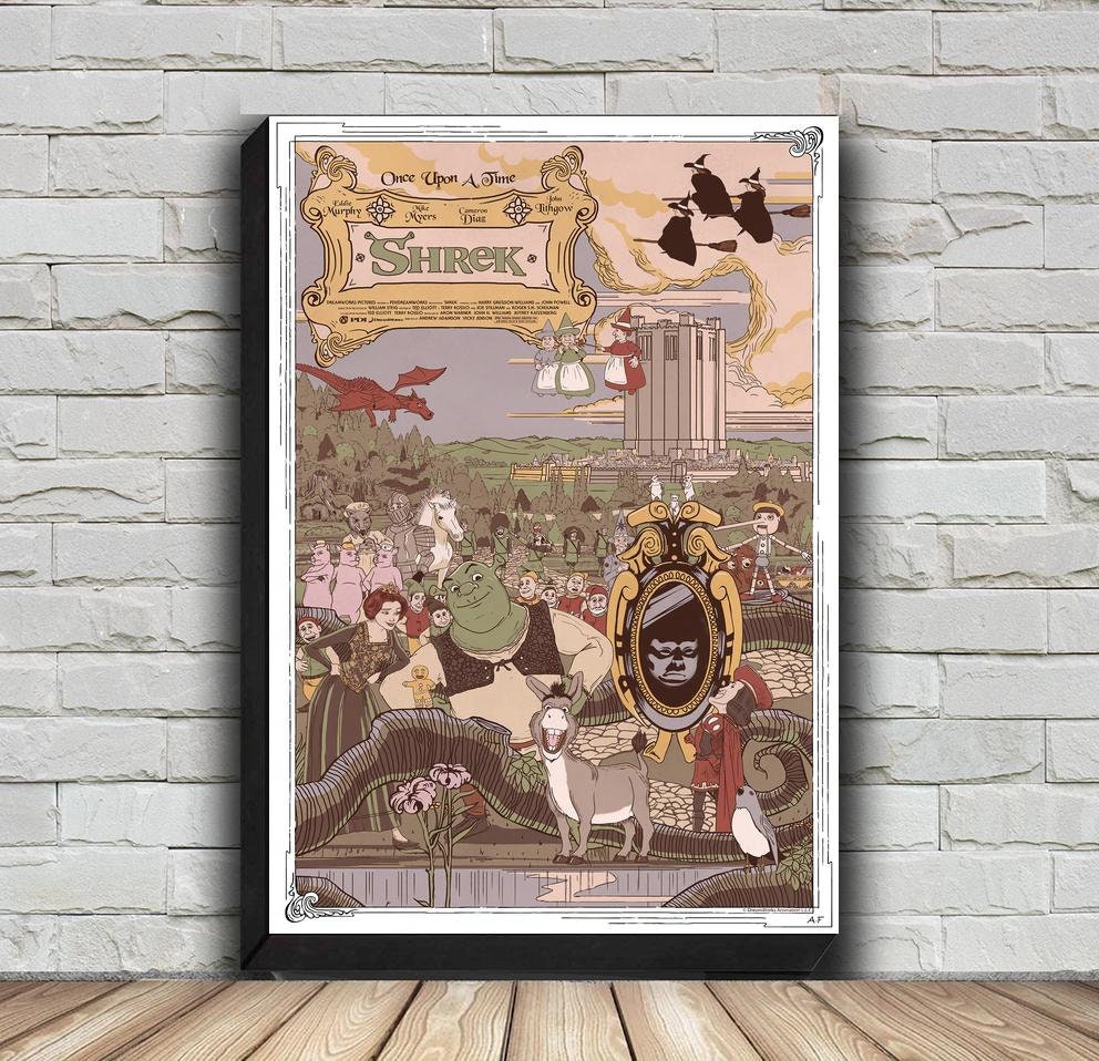 Shrek Movie Poster, HD Wall Art Canvas Painting for Home Decor - Etsy