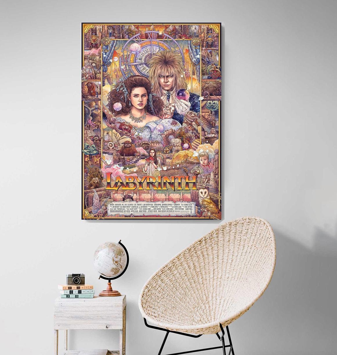 Labyrinth Movie Poster, HD Wall Art Canvas Painting for Home Decor, No ...