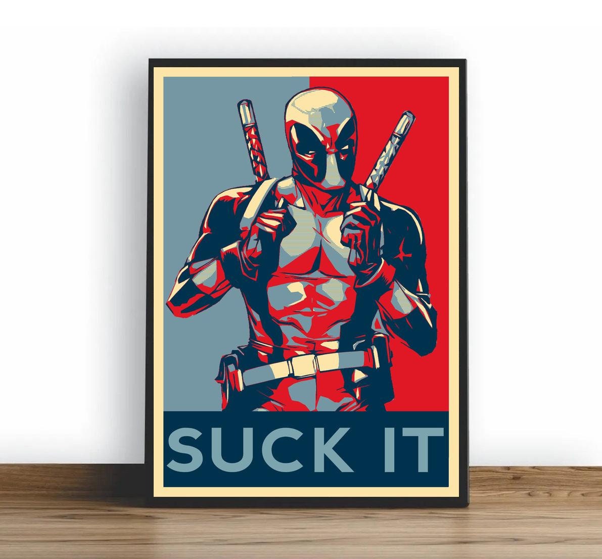 Funny Superhero Deadpool Movie Poster HD Wall Art Canvas - Etsy