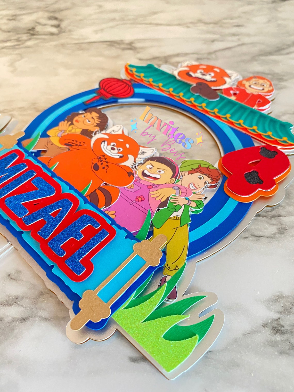 Turning red inspired cake topper Turning red Turning red 3d | Etsy España