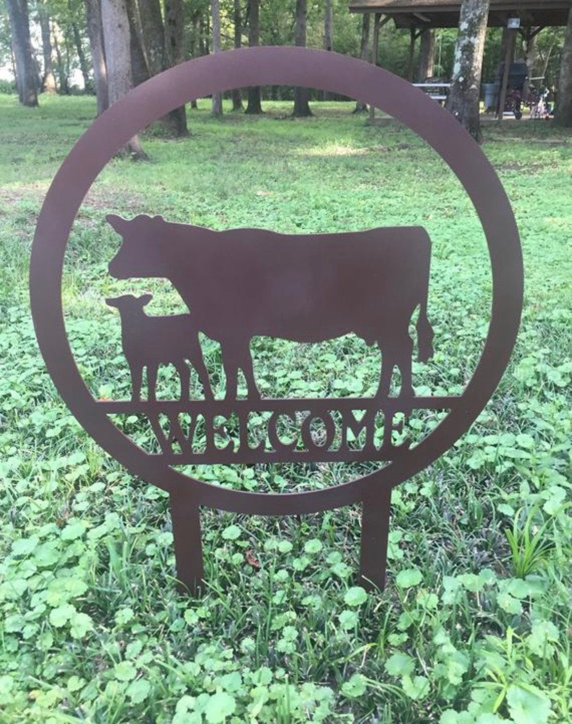 Cow Welcome Sign Yard Decor Personalized Yard Sign Garden - Etsy