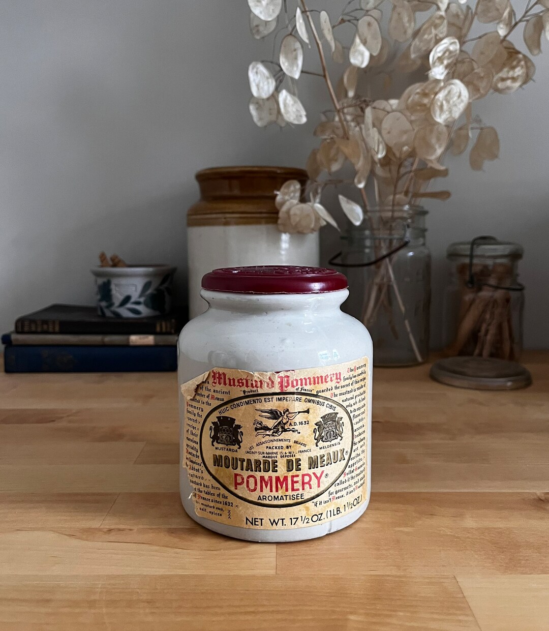 Antique French Mustard Crock With Label - Etsy
