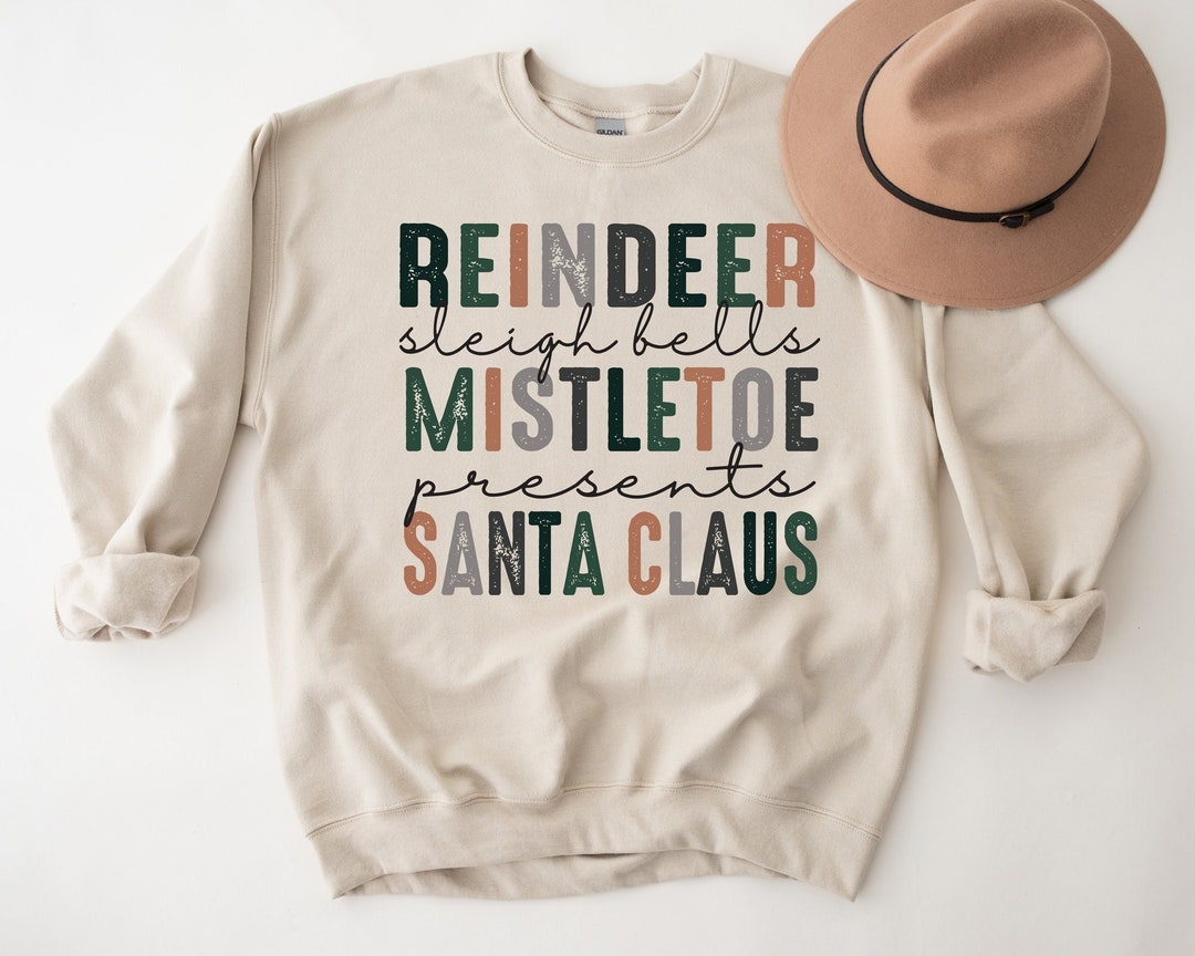 Reindeer Sleigh Bells Mistletoe Presents Santa Claus - Christmas ...