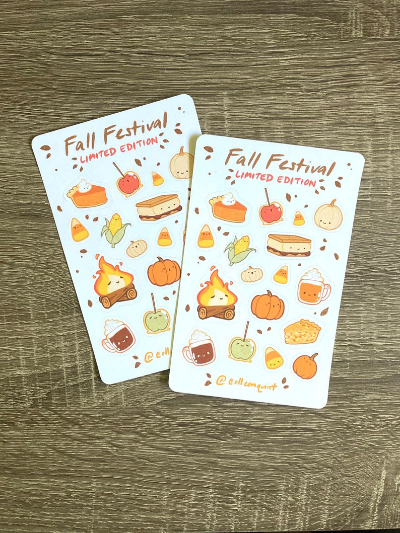 Cute Fall Festival Cozy Autumn Planner/diary/journal Sticker Sheet ...