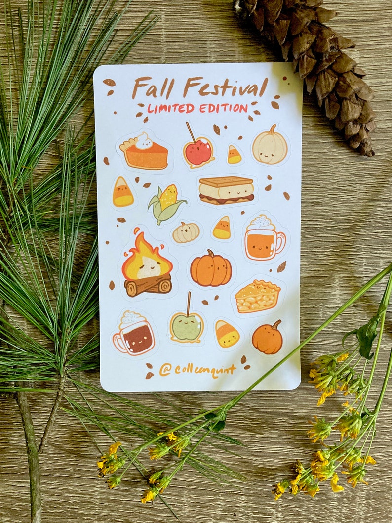 Cute Fall Festival Cozy Autumn Planner/diary/journal Sticker Sheet ...