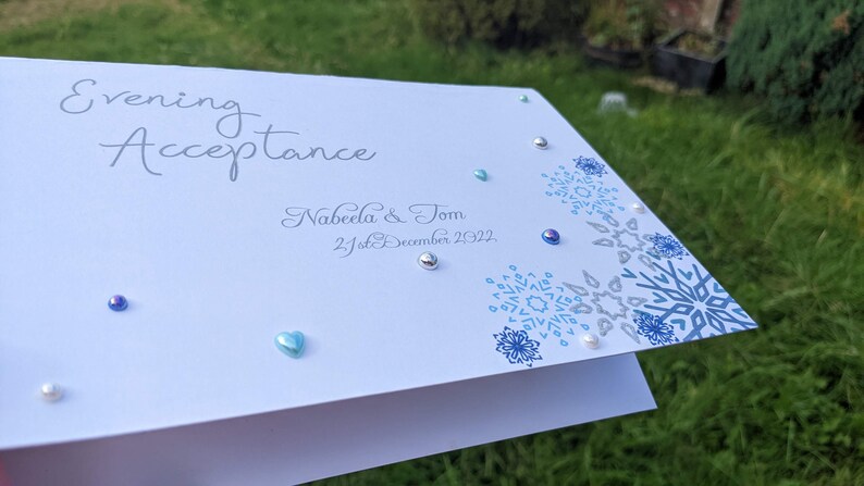 Evening Reception Acceptance Card Winter Theme - Etsy Australia