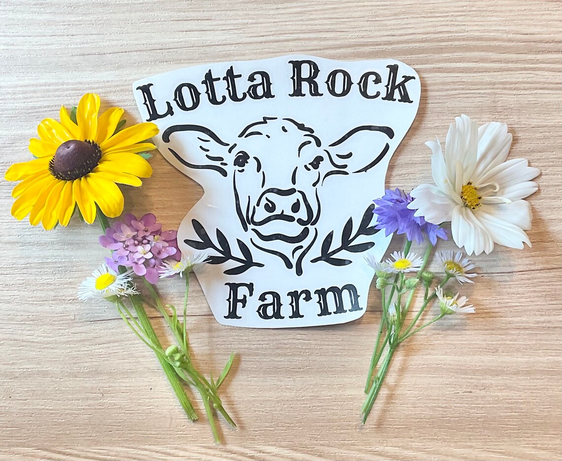 Customizable Farm Decal With Cow for Car Laptop Water - Etsy