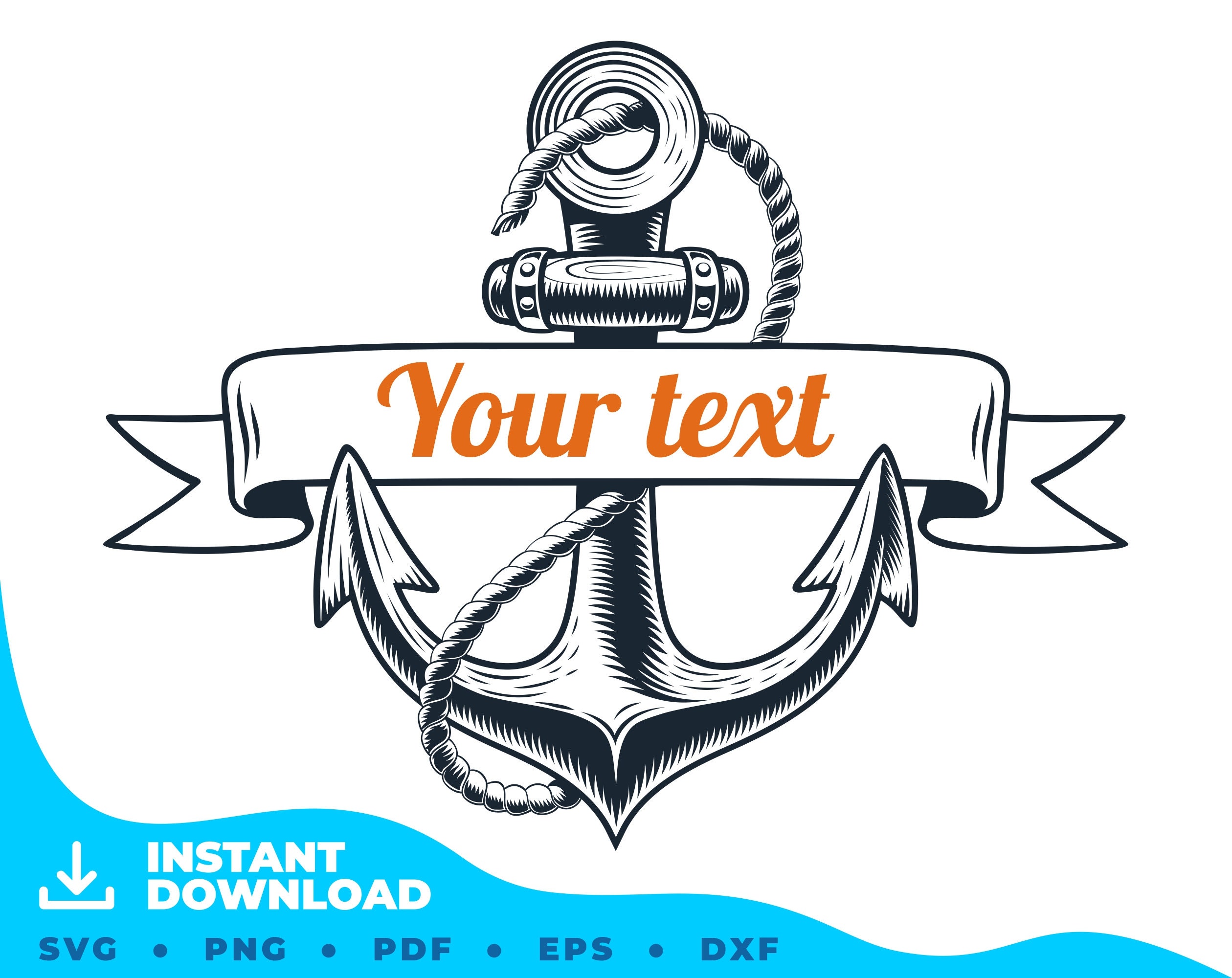 Anchor Svg Anchor Monogram Anchor Split Name Frame Svg | Etsy