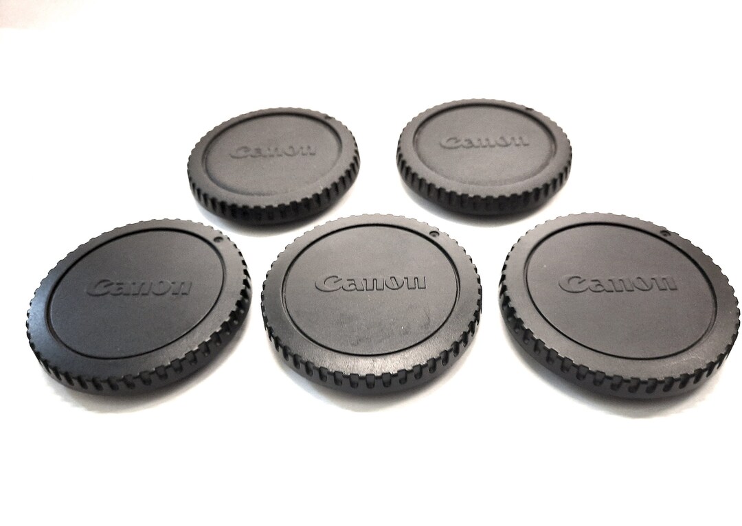 Five Canon Black Plastic Body Caps - for Canon EOS EF Cameras - Clean ...