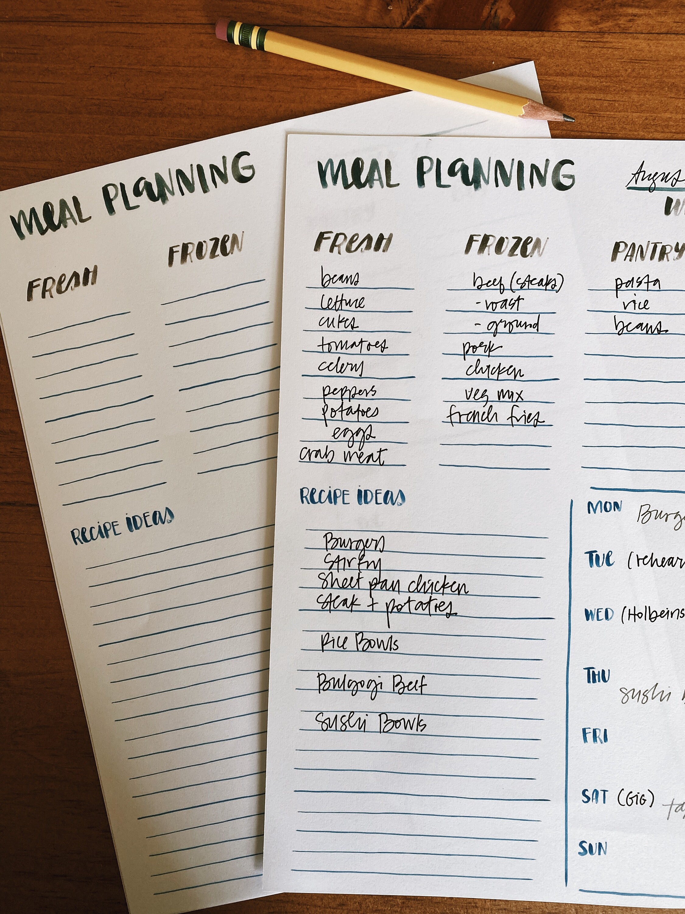 DIGITAL: Meal Planning Worksheet - Etsy