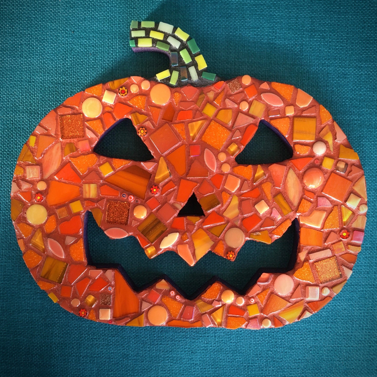 Pumpkin Mosaic Wall Art | Etsy