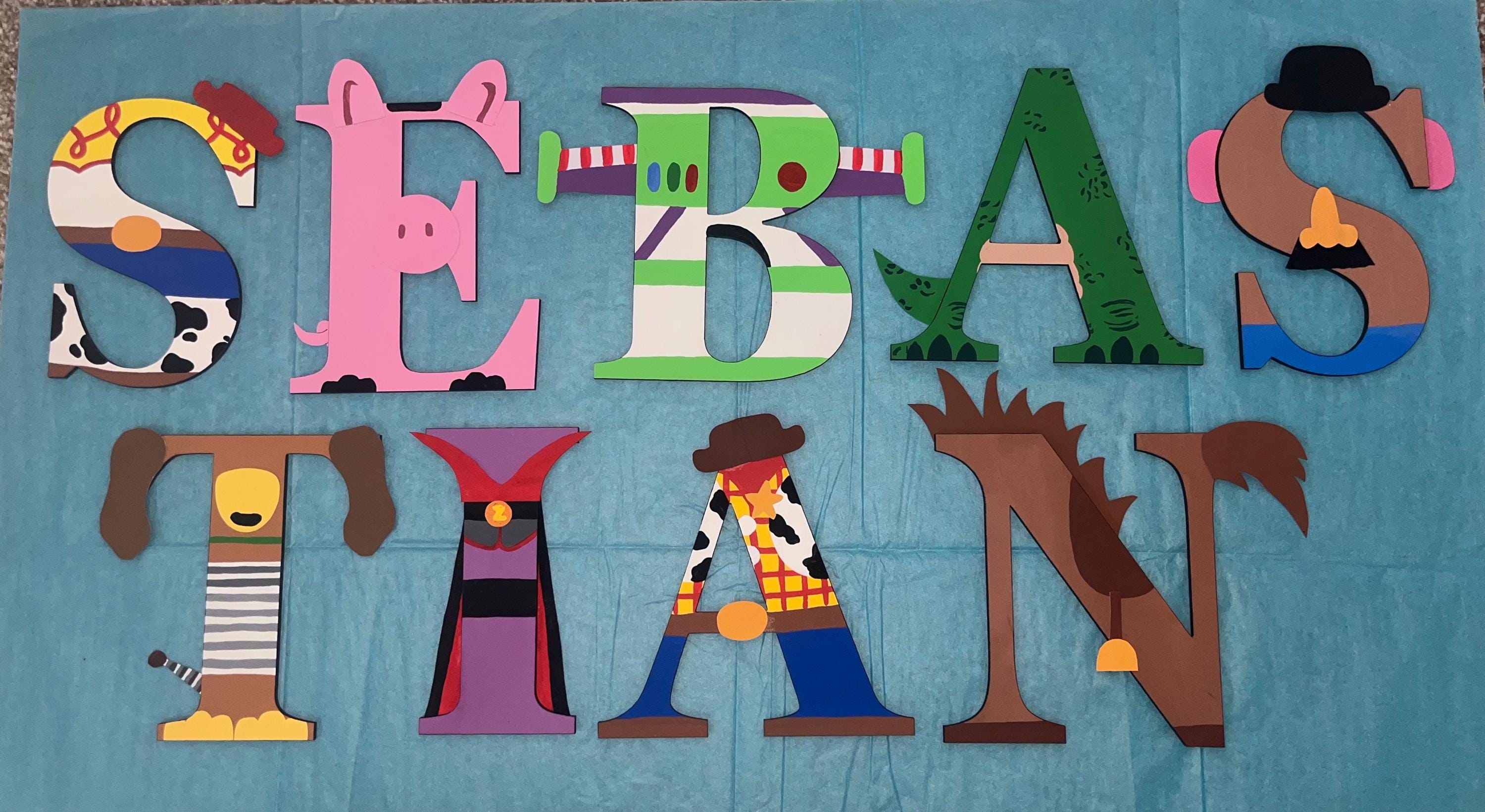 Toy Story Disney Character Hand Painted Wooden Letters Boys Girls Names ...