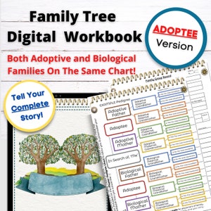 Family Tree Adoption Ancestry Chart Digital Workbook, Goodnotes ...