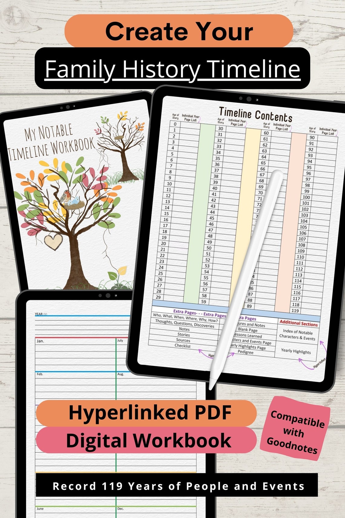 Family Timeline Digital Workbook Family History Gifts Family - Etsy