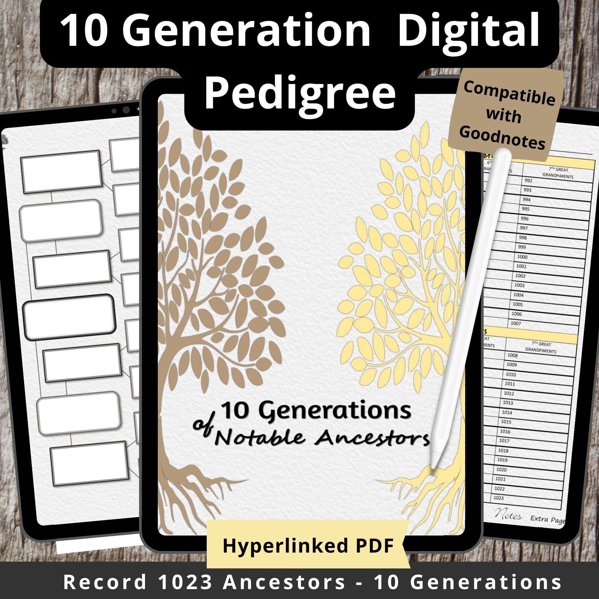 10 Generation Genealogy Chart Template, Genealogy Research Forms ...