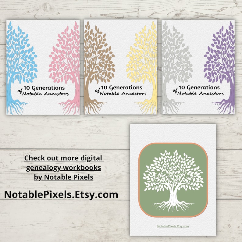 10 Generation Genealogy Chart Template, Genealogy Research Forms ...