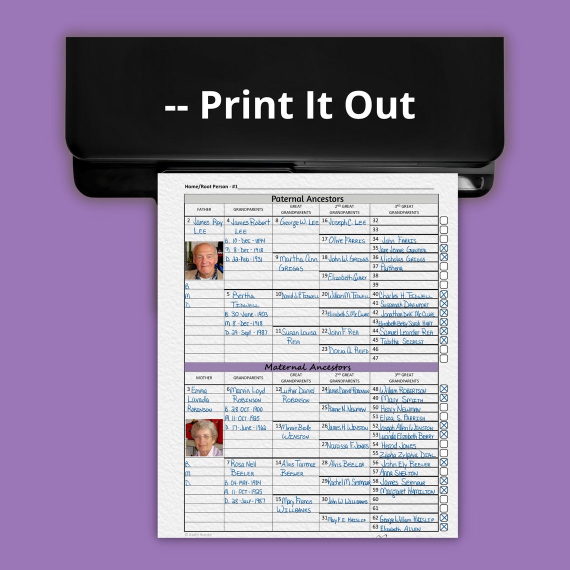 10 Generation Genealogy Chart Template: Ancestry Tracker (digital ...