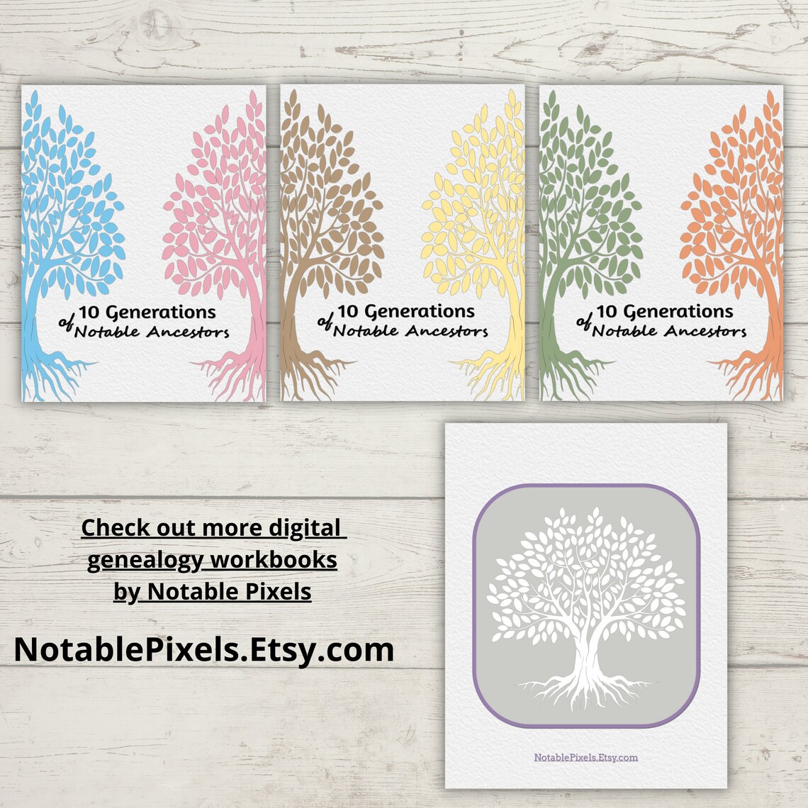 10 Generation Genealogy Chart Template: Ancestry Tracker (digital ...