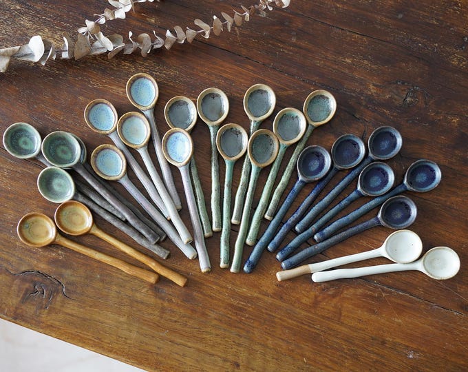 Yellow Ceramic Spoons - Etsy