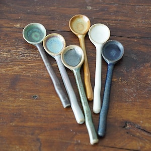 Small Ceramic Spoons --- Coarse Pottery Spoon,kitchen Decor, Coffee ...