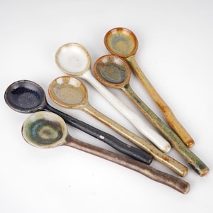 Small Ceramic Spoons --- Coarse Pottery Spoon,kitchen Decor, Coffee ...